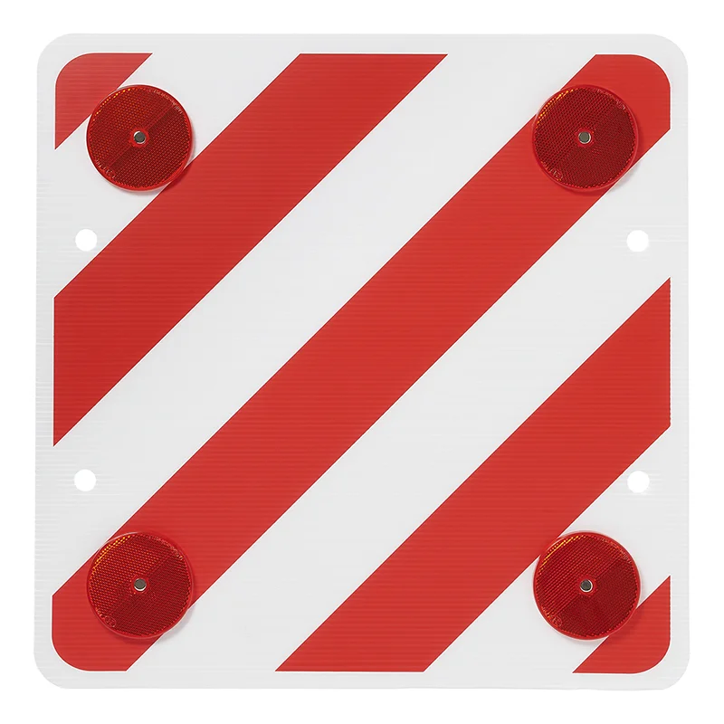 Rear warning sign plastic 50x50cm with reflectors - PAT Europe